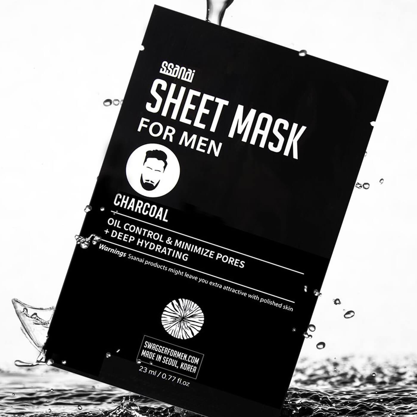 SSANAI Sheet Mask For Men Charcoal (20ml) – Next Gay Thing