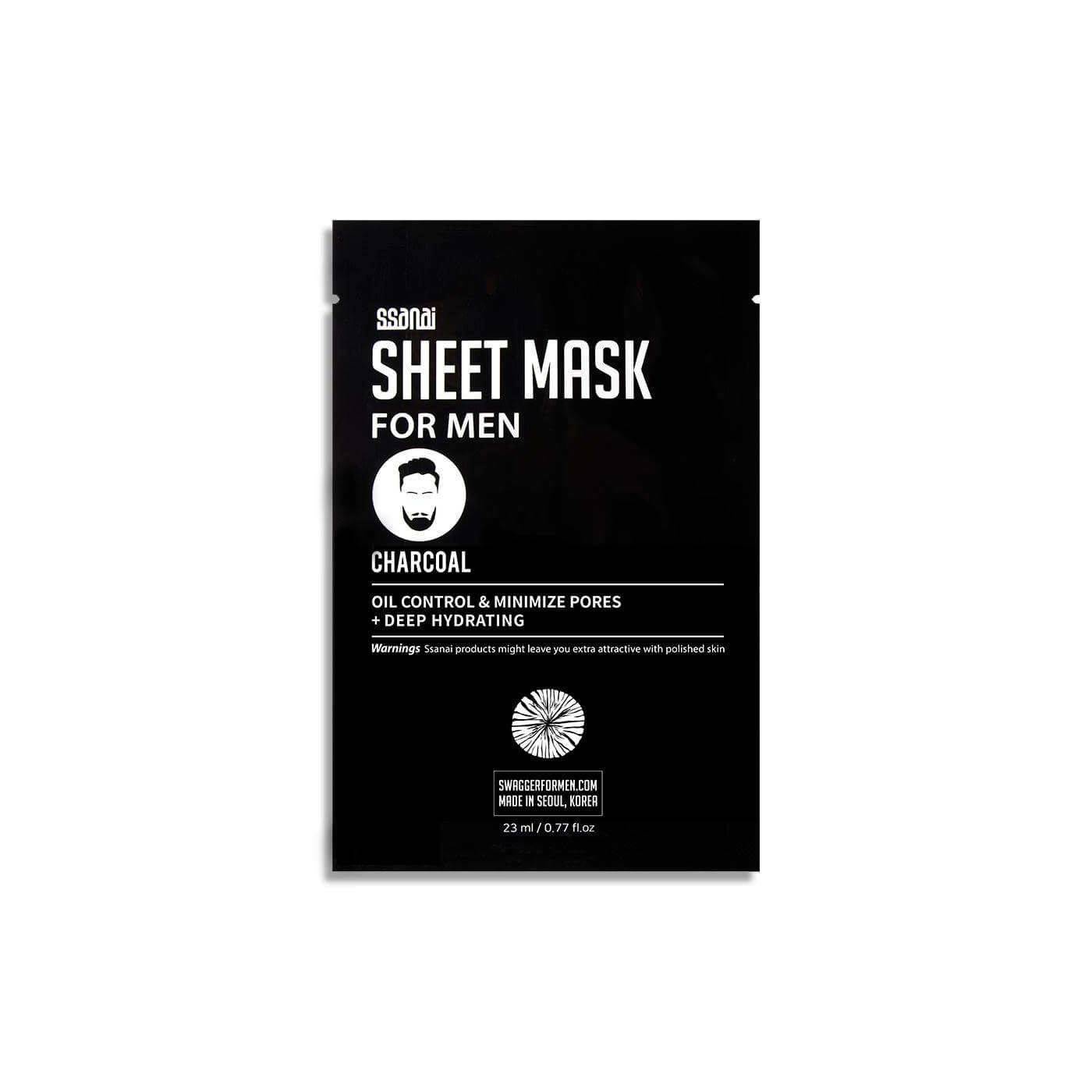 SSANAI Sheet Mask For Men Charcoal (20ml) – Next Gay Thing